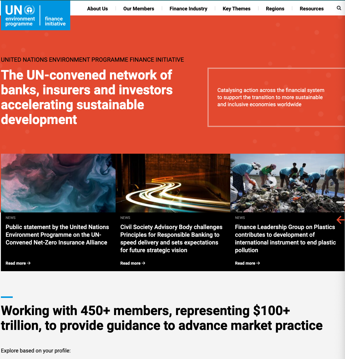 UNEP Finance Initiative (UNEP FI) | IFC Beyond the Balance Sheet